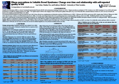 Illness perceptions in irritable bowel syndrome: change over time and relationship with self ...